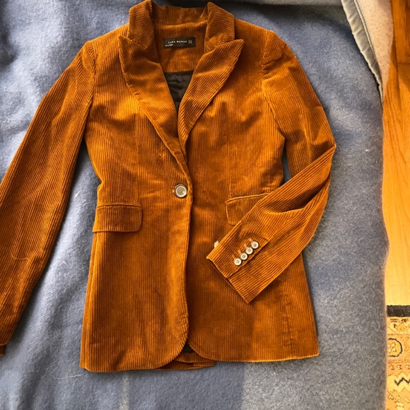 Zara | Other | Zara Rust Orange Corduroy Suit | Poshmark